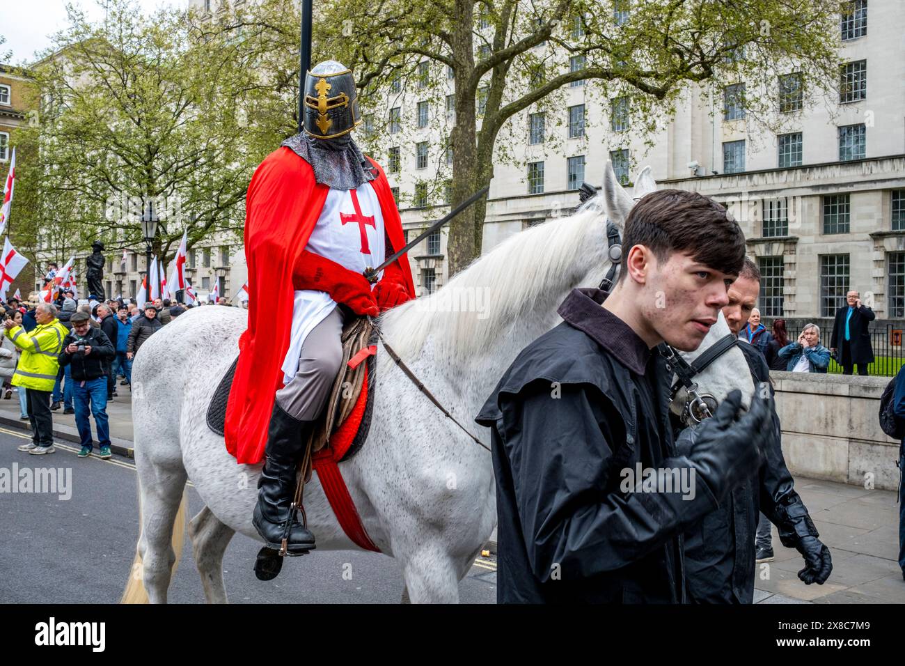 A Man On Horseback Dressed As St George Takes Part In St George's Day ...
