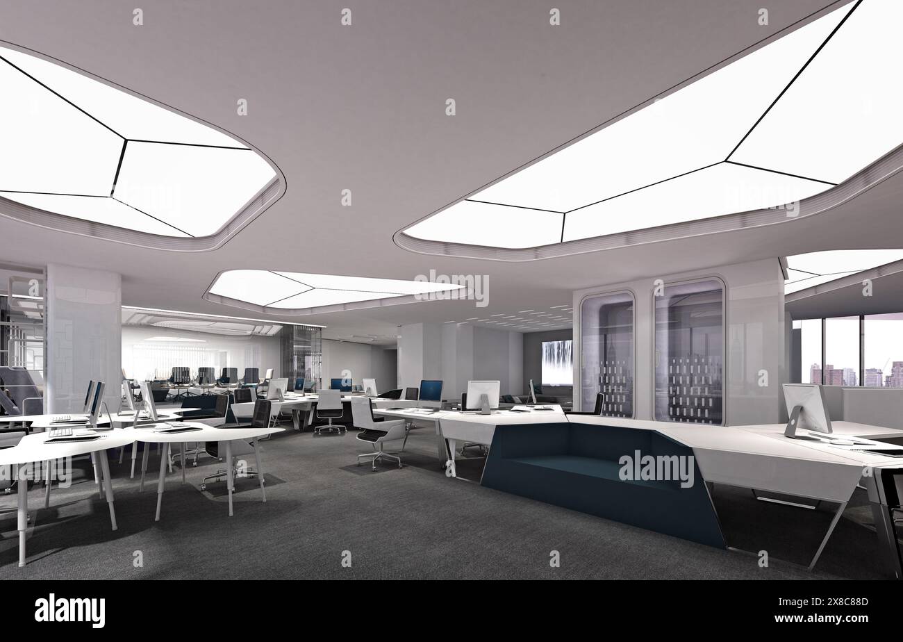 3d render of office interior Stock Photo - Alamy