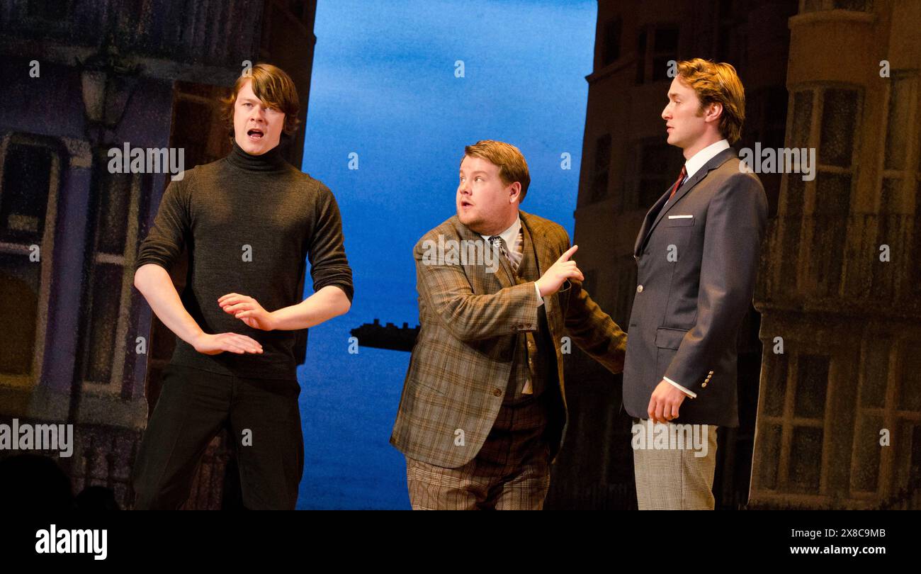 l-r: Daniel Rigby (Alan Dangle), James Corden (Francis Henshall ...