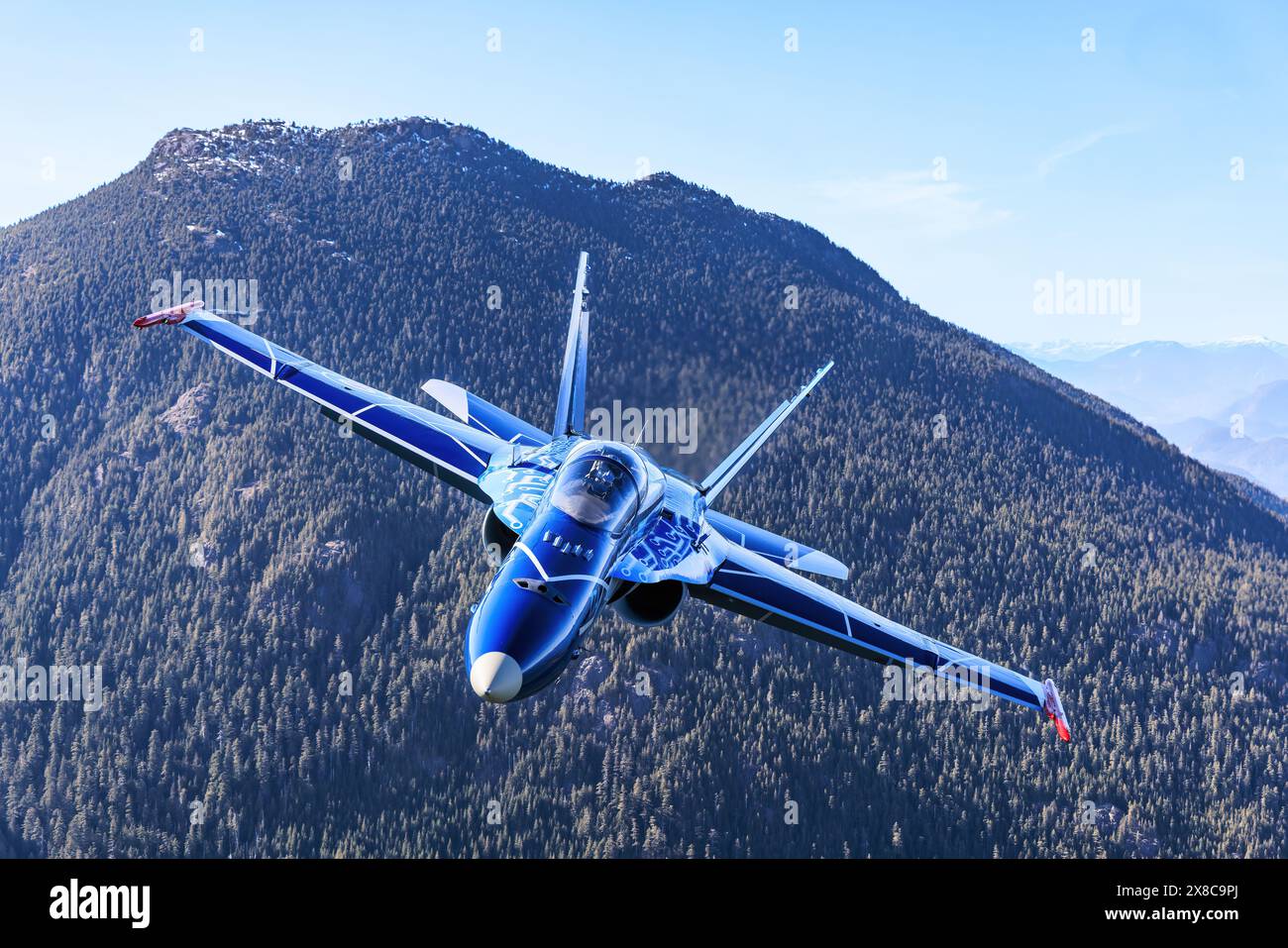 Royal Canadian Air Force CF-18 Demo Jet over the mountains of British ...