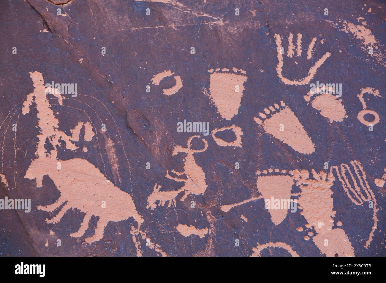 Newspaper Rock Petroglyphs, Etched in the rock from approximate 700 BC ...