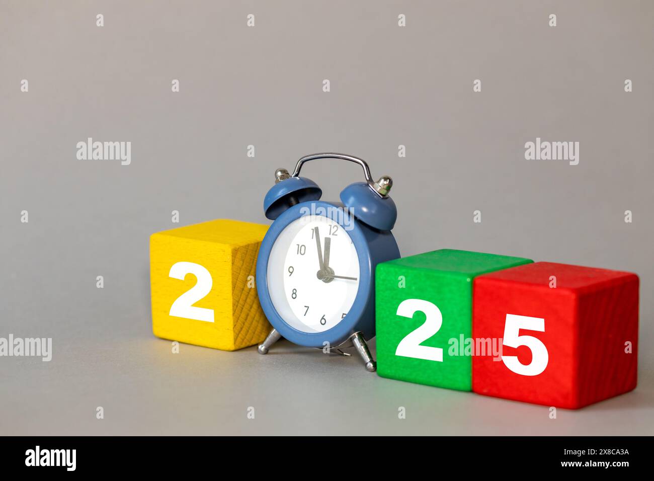 2025, written on colorful wooden cubes, business concept, symbol of the ...