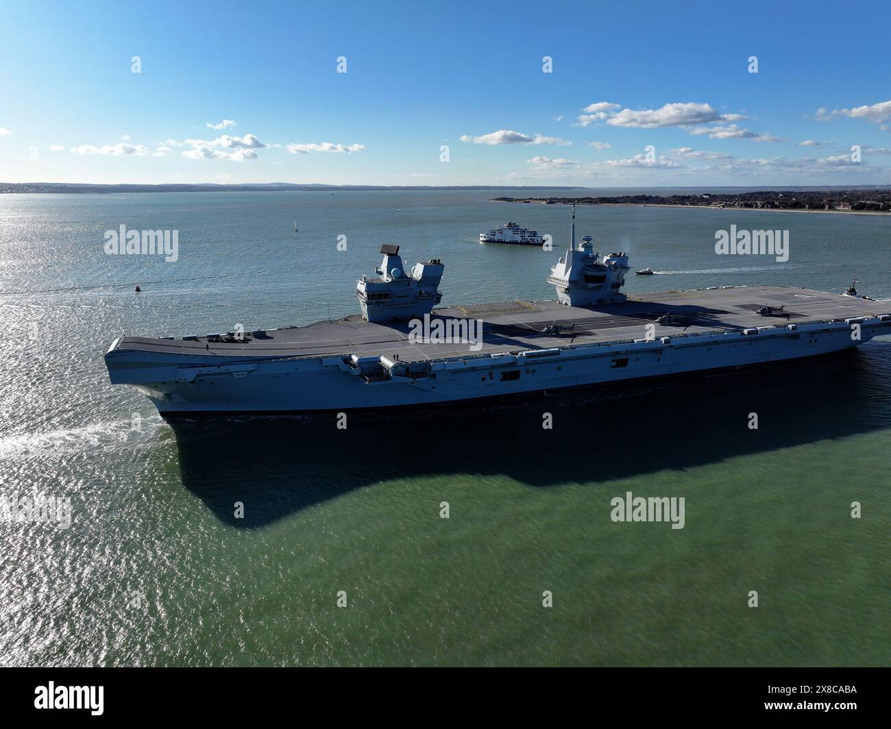 HMS Prince of Wales R09 departs Portsmouth Naval Base for operation ...