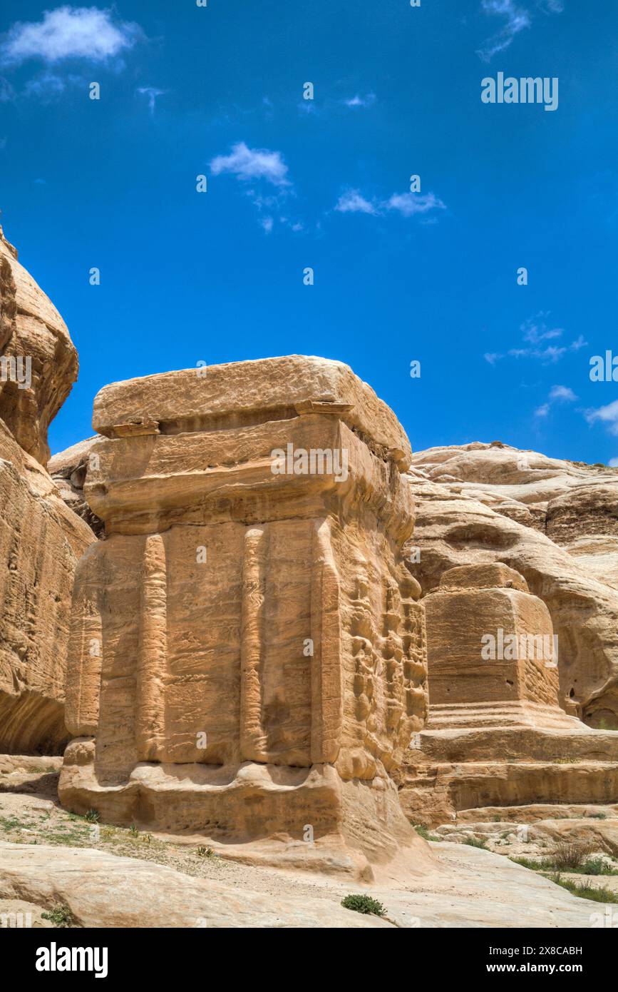 Djinn Blocks, Dates from 50 BC to 50 AD, Petra, Jordan Stock Photo - Alamy