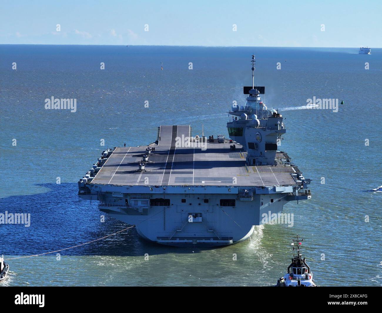 HMS Prince of Wales R09 departs Portsmouth Naval Base for operation ...