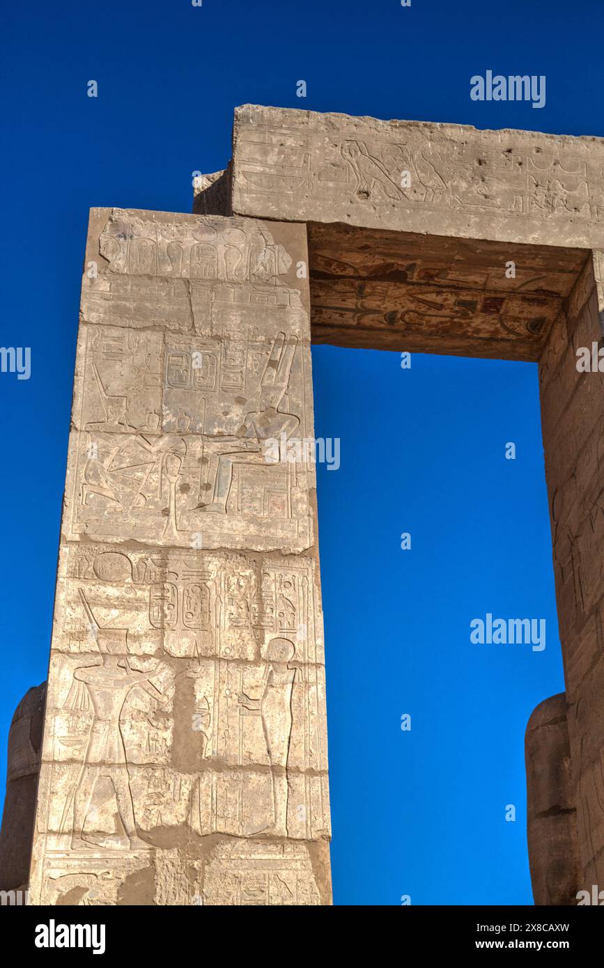 Decorative Reliefs on Doorway, Hypostyle Hall, The Ramesseum (or ...