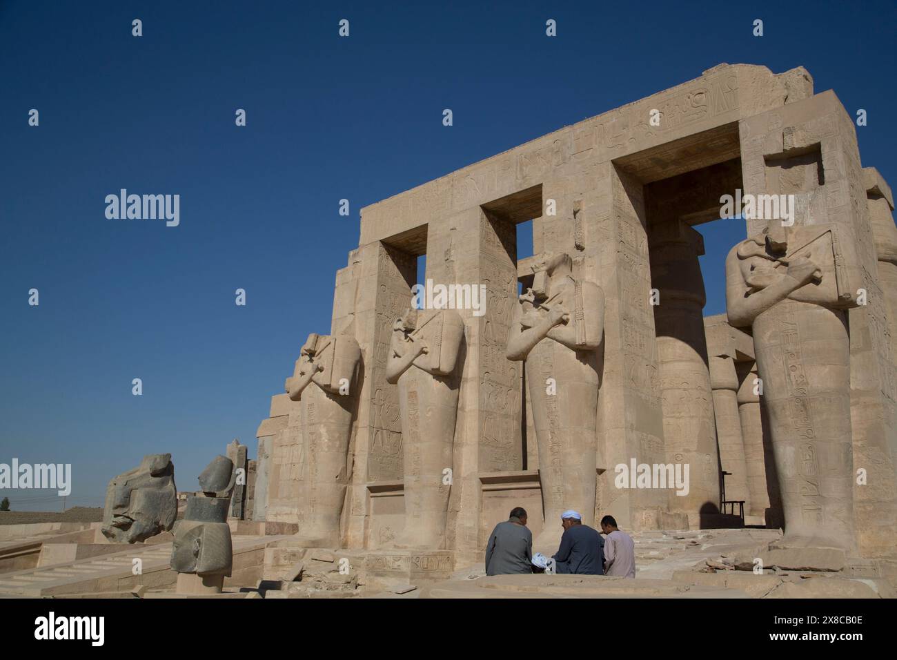 Four Statues of Osiris, Hypostyle Hall, The Ramesseum, Luxor, West Bank ...