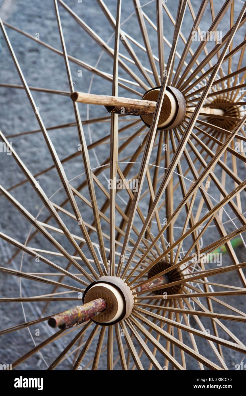 Thailand, Chiang Mai, Thai umbrellas construction in an umbrella ...