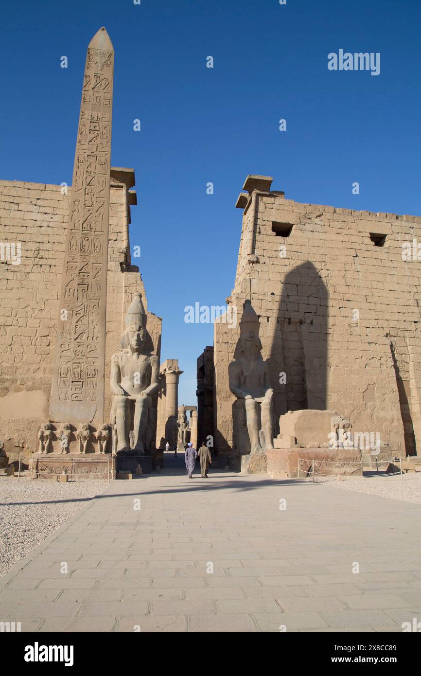 Obelisk (25 Meters High) in Front of Plyon (65 Meters wide), Luxor ...
