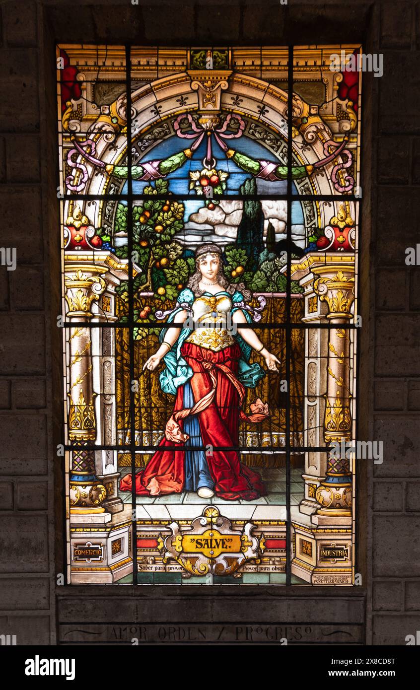 "La Bienvenida" (The Welcome), 1899; Stained glass art by the german ...