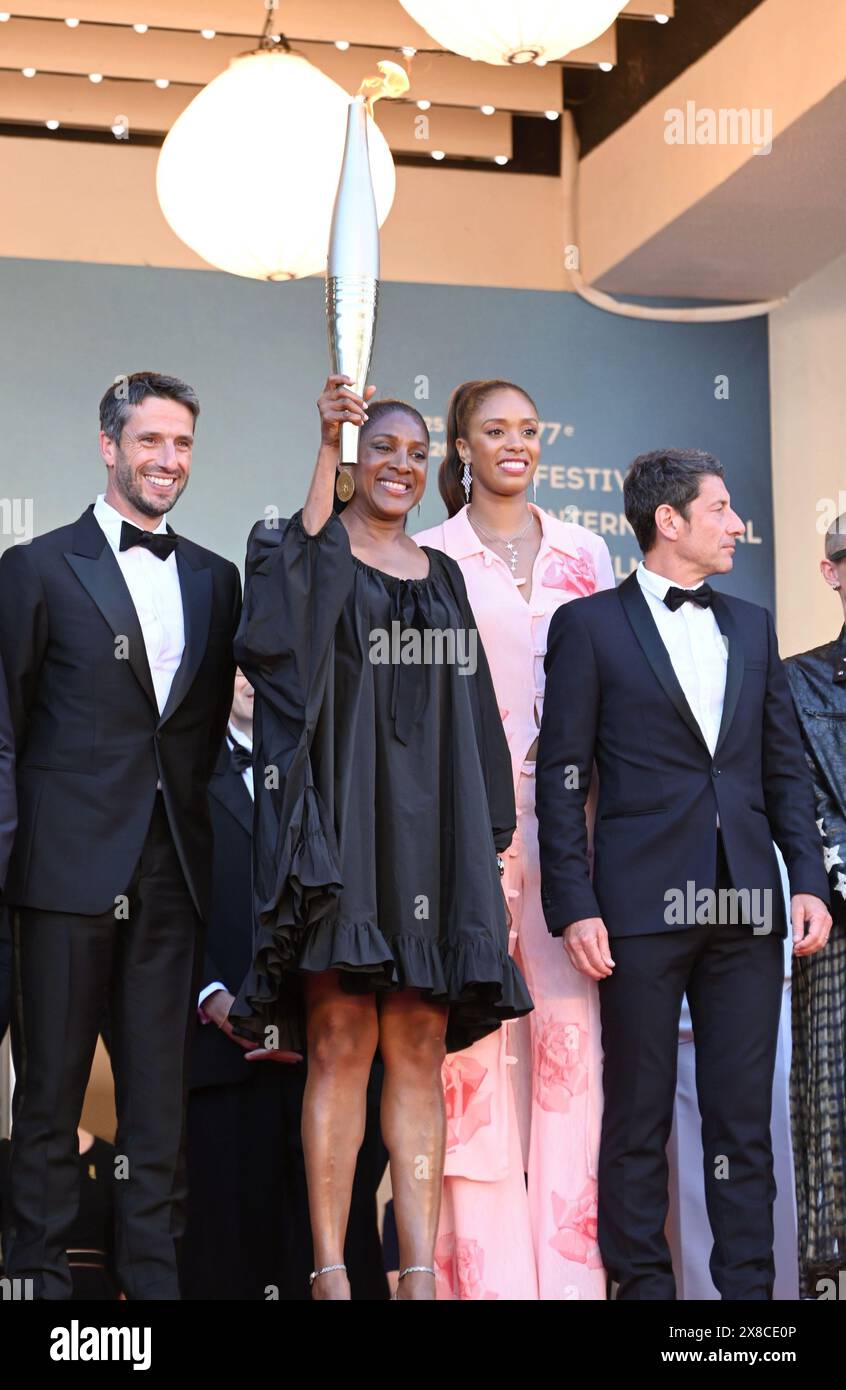 Olympic Torch Relay on the steps of the Palais des Festivals: Tony ...