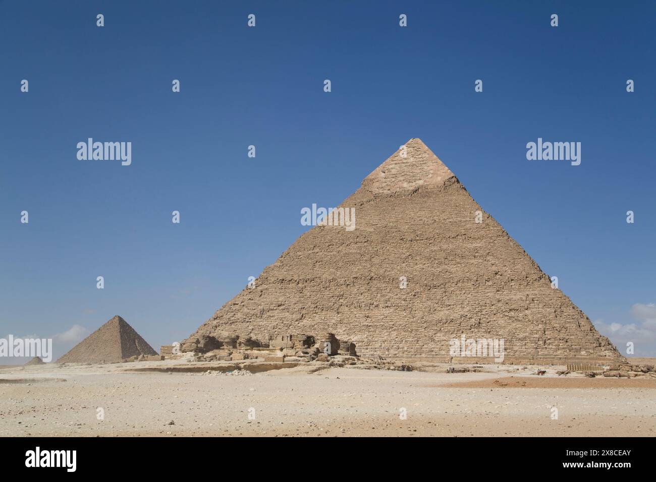 Pyramid of Chephren (foreground), The Giza Pyramids, Giza, Egypt Stock ...