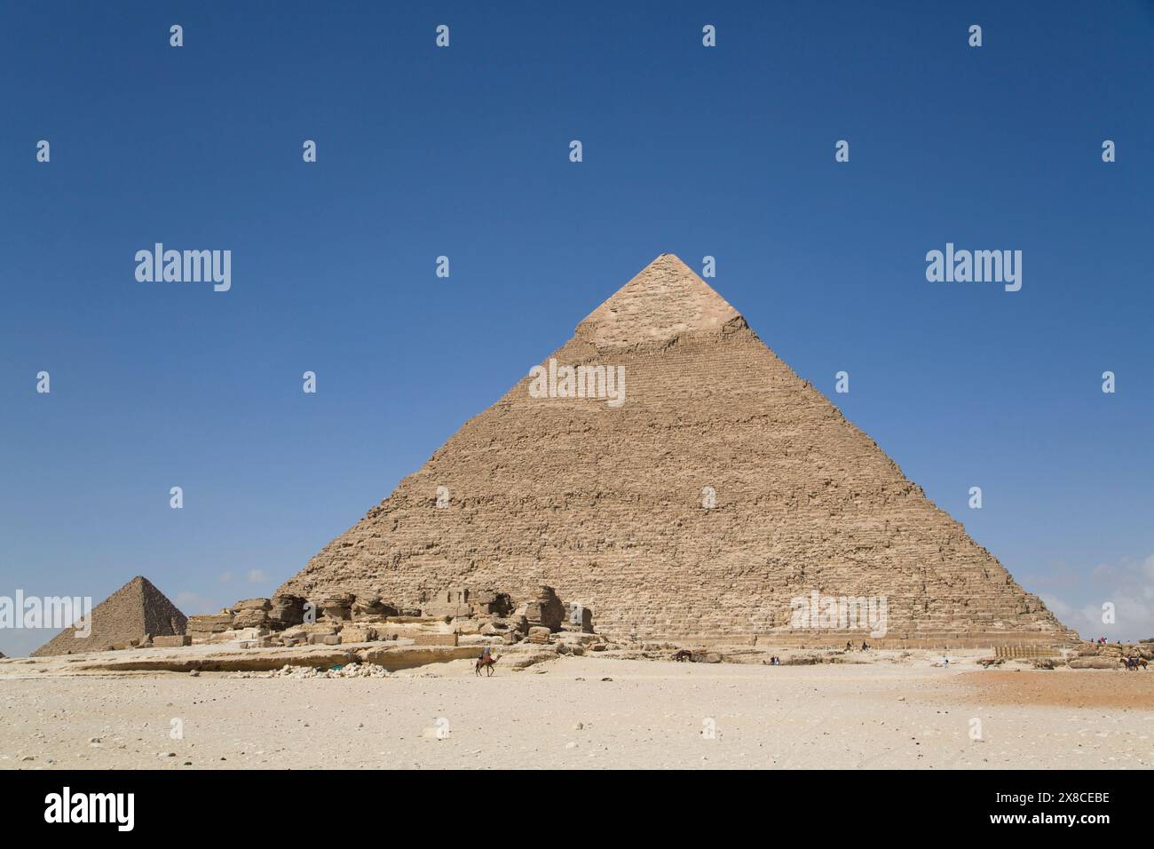 Pyramid of Chephren (foreground), The Giza Pyramids, Giza, Egypt Stock ...