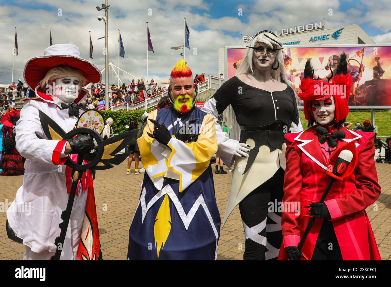 London, UK. 24th May, 2024. A group of characters pose outside. MCM ...