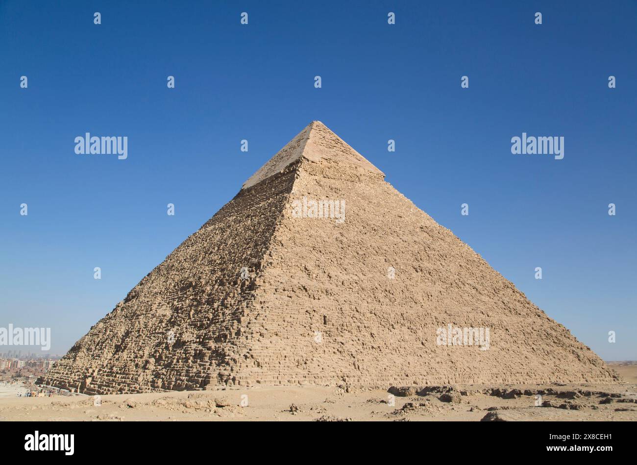 The Pyramid of Chephren with Cairo in Background, The Giza Pyramids ...