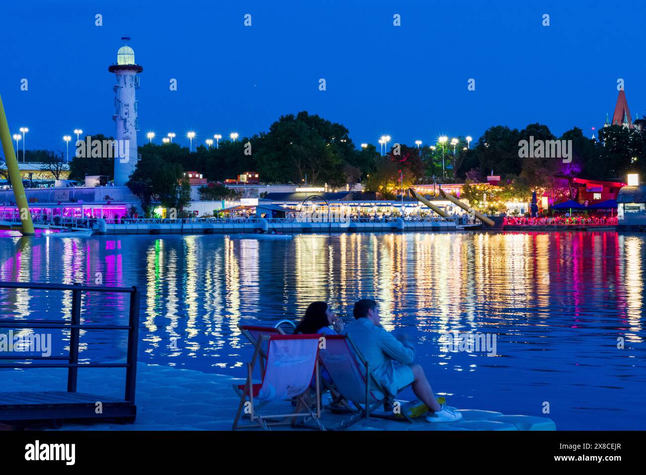 Vienna: river Donau (Danube), Copa Beach restaurant and entertainment ...