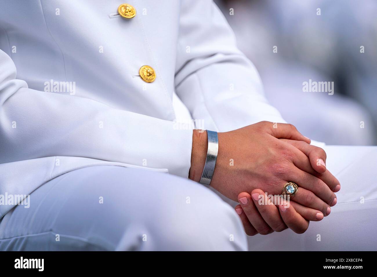 Annapolis, United States. 24th May, 2024. A midshipmen wearing her ...