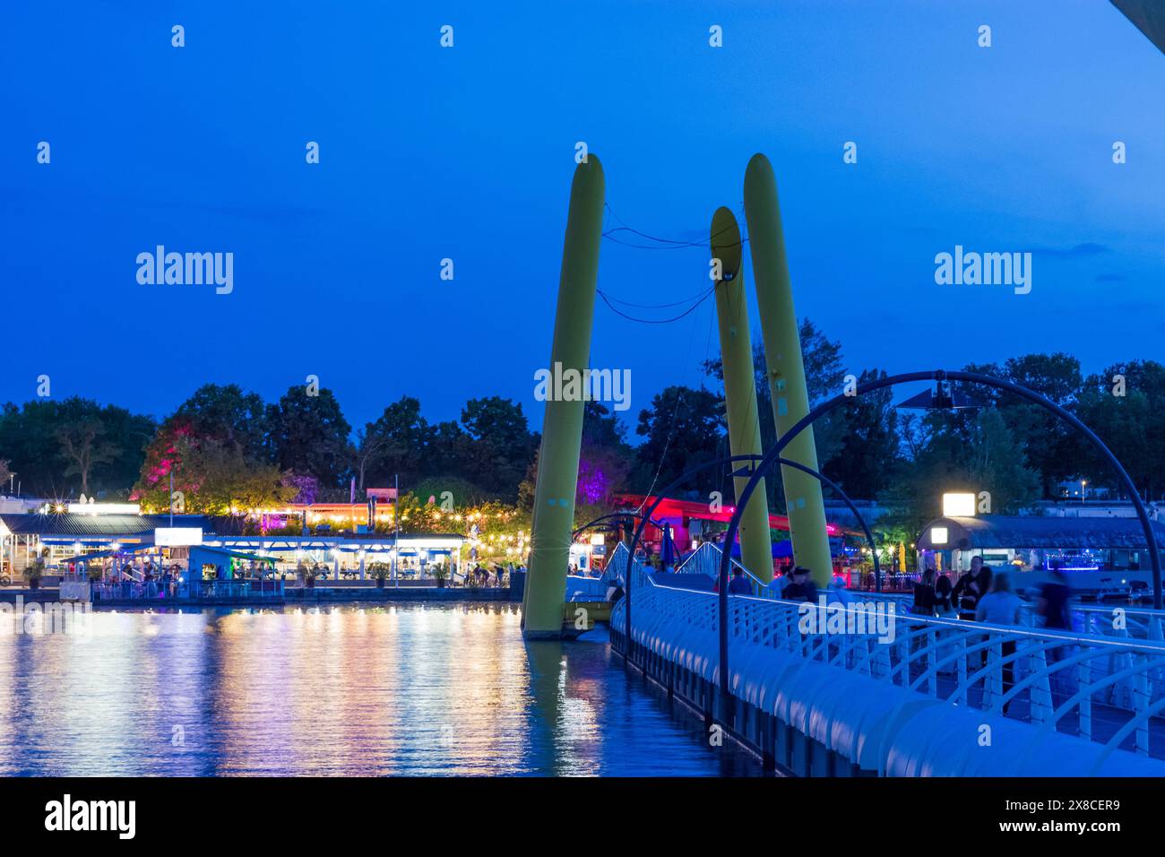 Vienna: river Donau (Danube), Copa Beach restaurant and entertainment ...