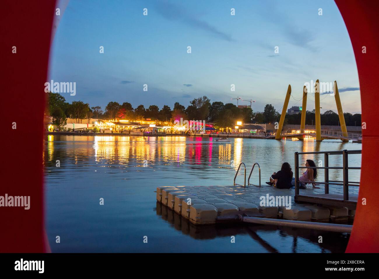 Vienna: river Donau (Danube), Copa Beach restaurant and entertainment ...