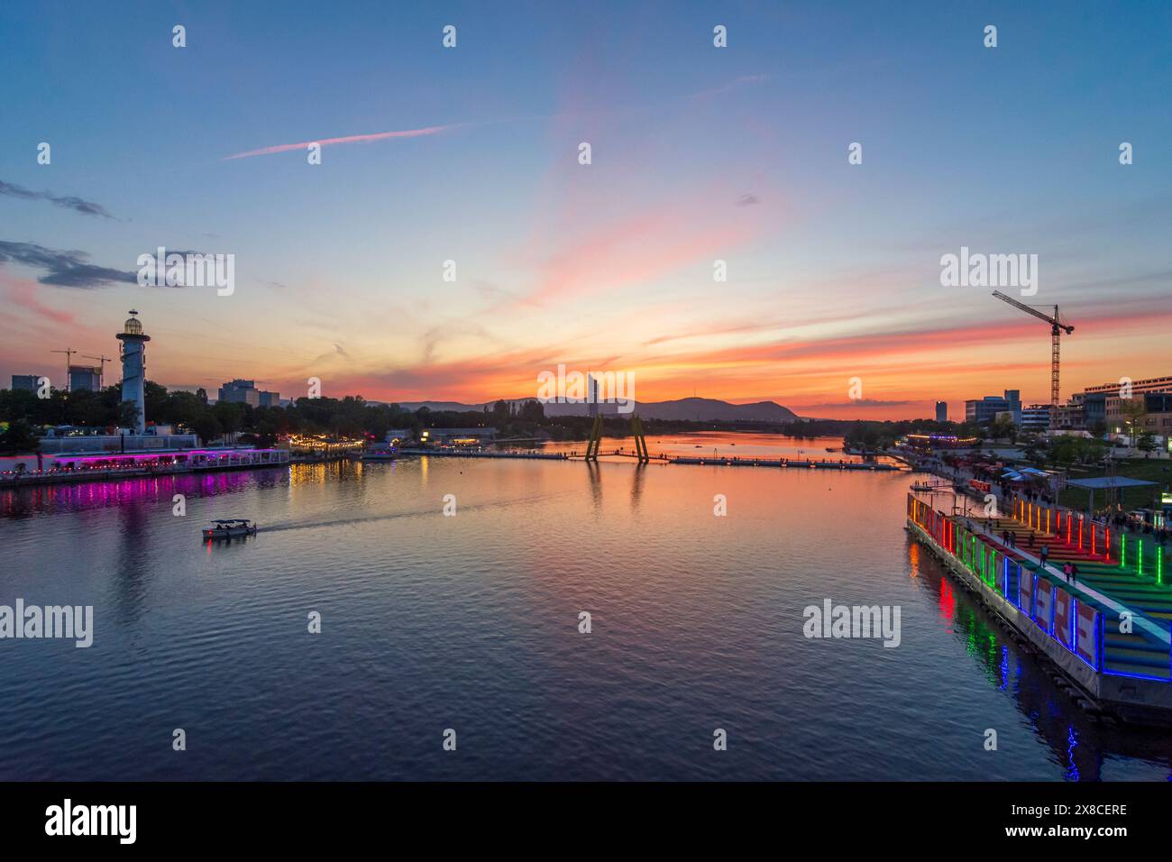 Vienna: river Donau (Danube), Copa Beach restaurant and entertainment ...