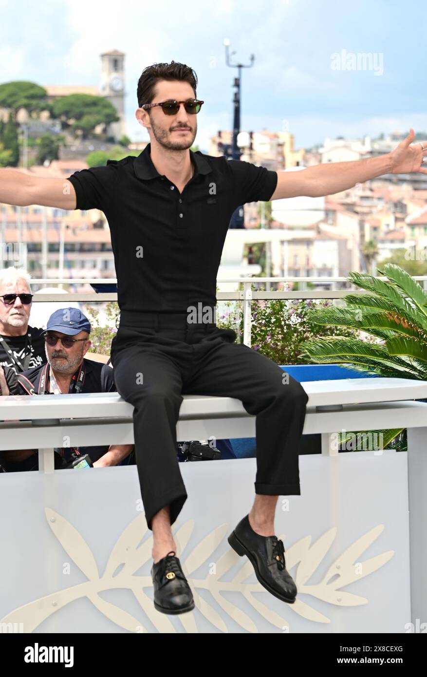 Pierre Niney (in Lacoste) Photocall of the film "Le comte de Monte ...