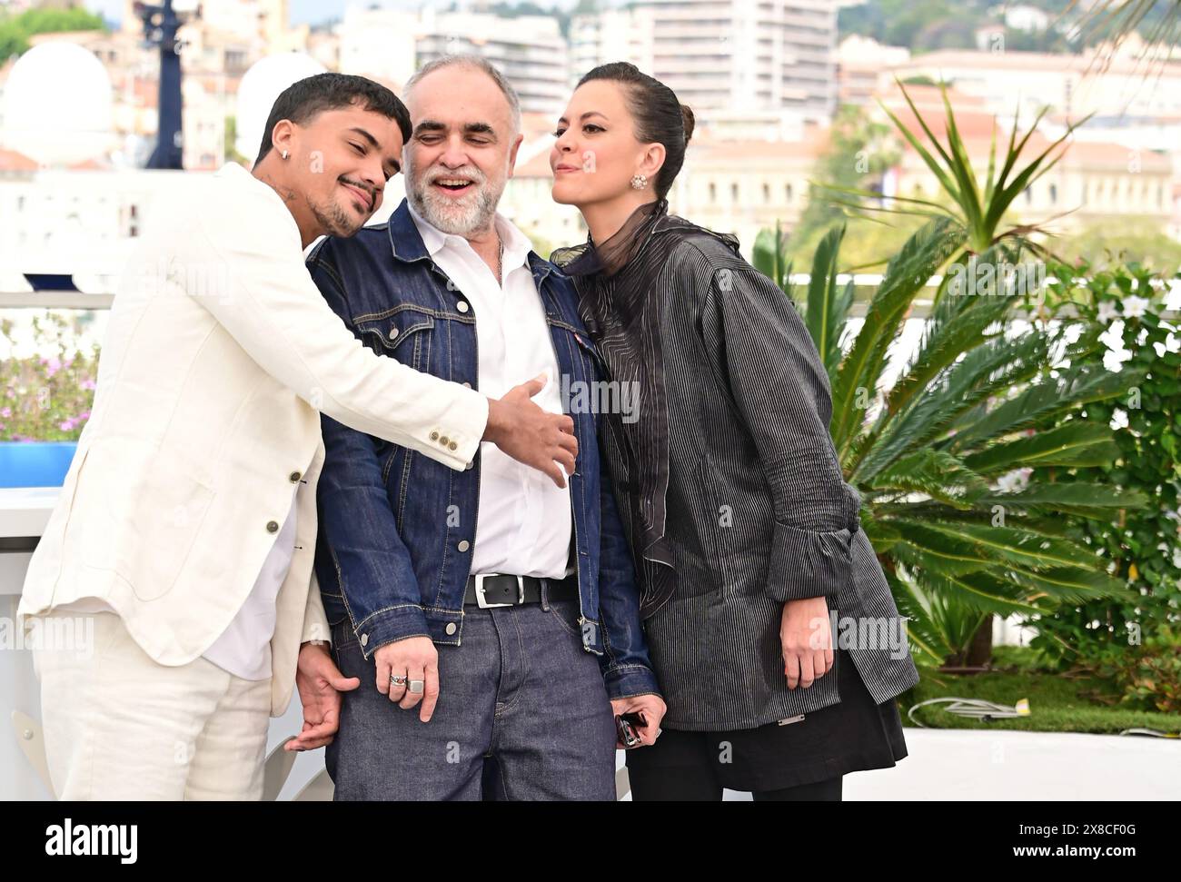 Iago Xavier, Karim Aïnouz, Nataly Rocha Photocall of the film "Motel ...