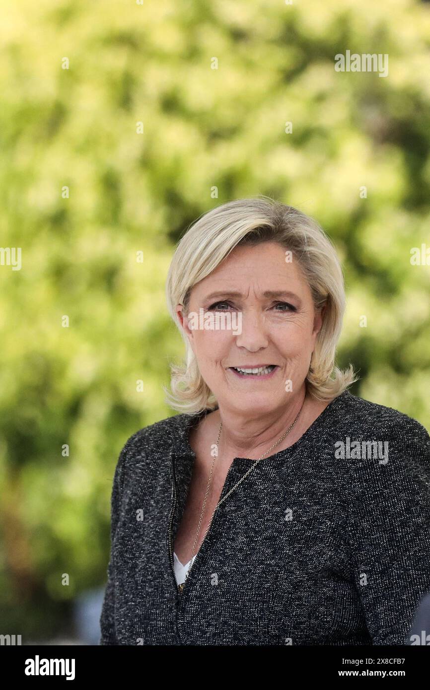 Marine Le Pen during a military funeral ceremony at the Fort de ...