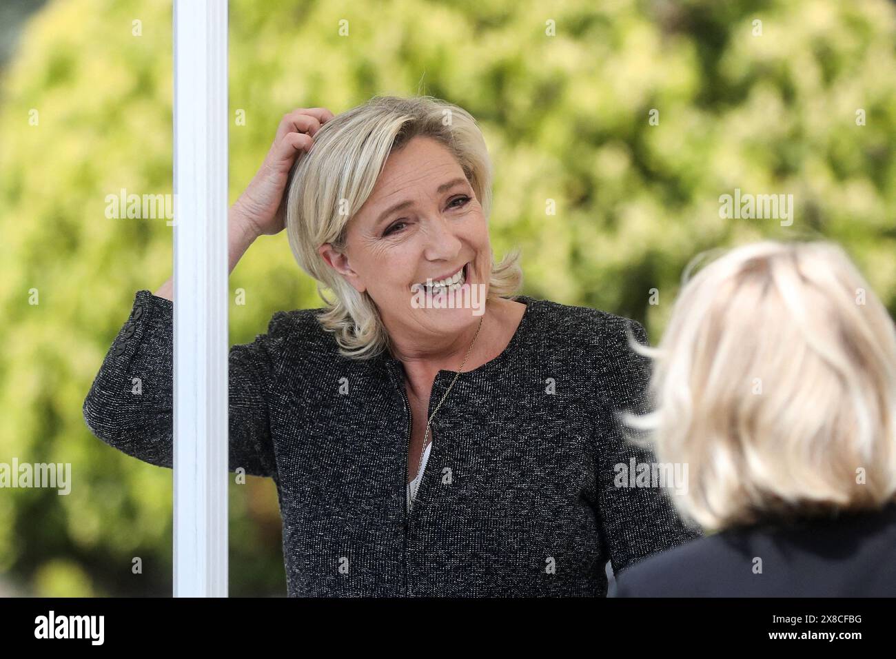 Marine Le Pen during a military funeral ceremony at the Fort de ...