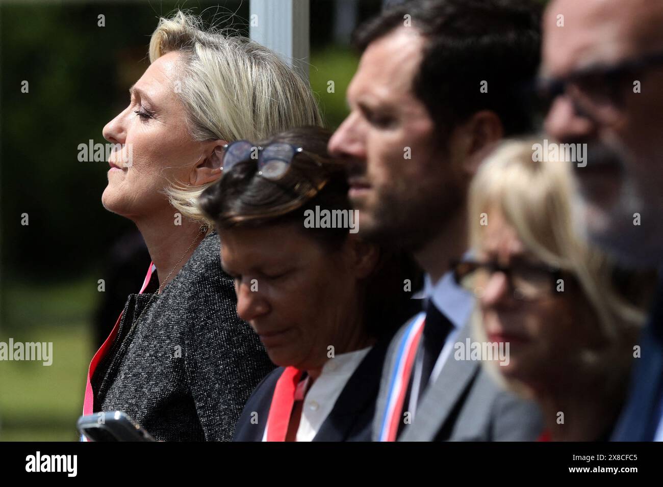 Marine Le Pen during a military funeral ceremony at the Fort de ...