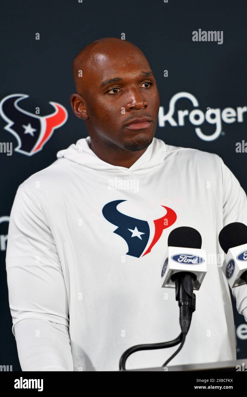 Houston Texan Head Coach, DeMeco Ryans, taking questions at the press conference after Houston ...