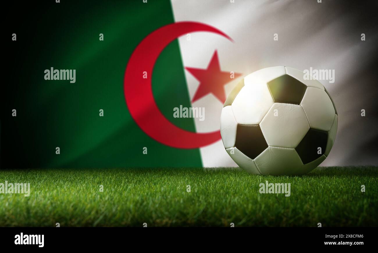 Soccer football ball algeria flag hi-res stock photography and images ...