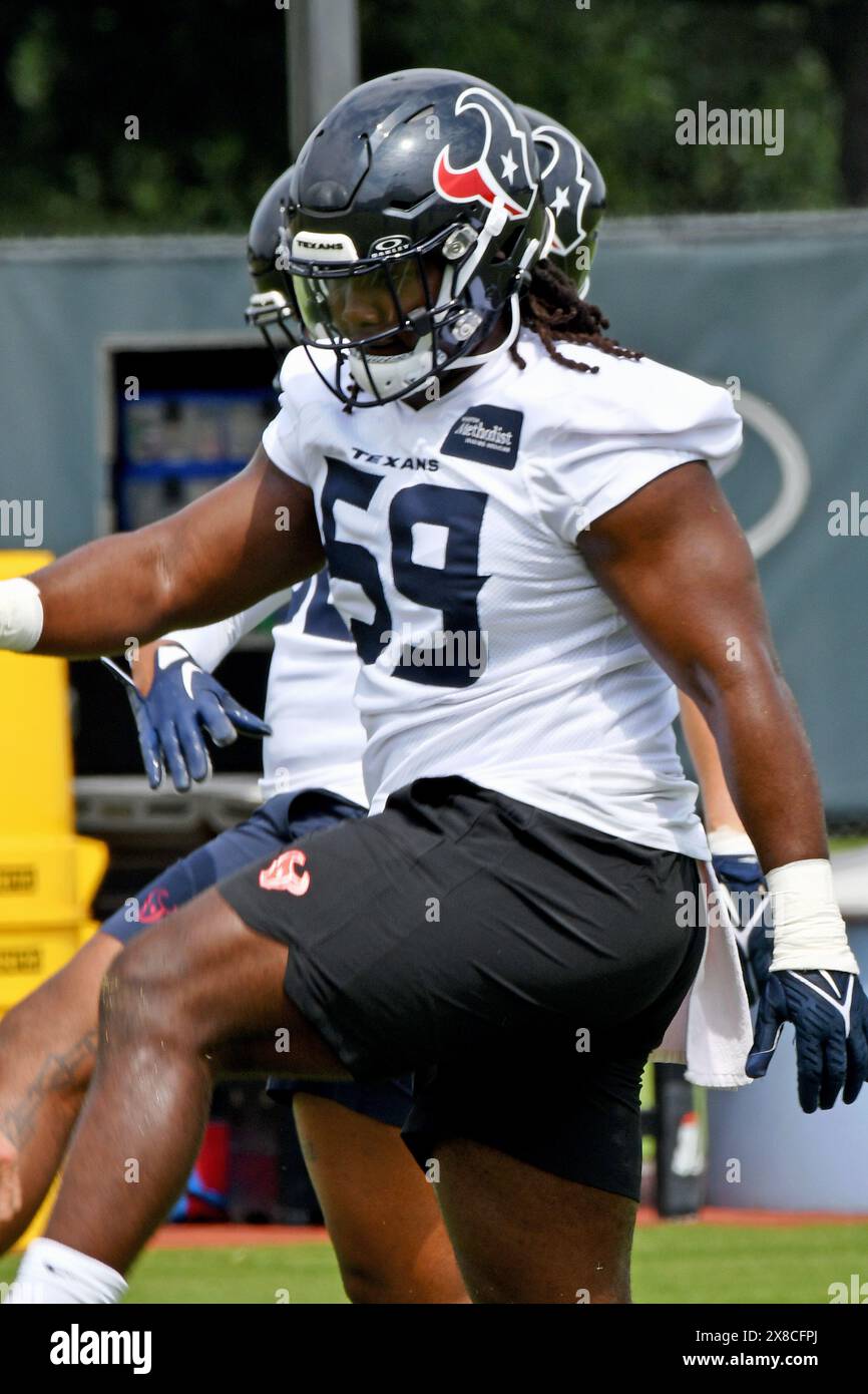 Houston Texan 2024 Draft Pick, DT #59, Marcus Harris, warming up during ...