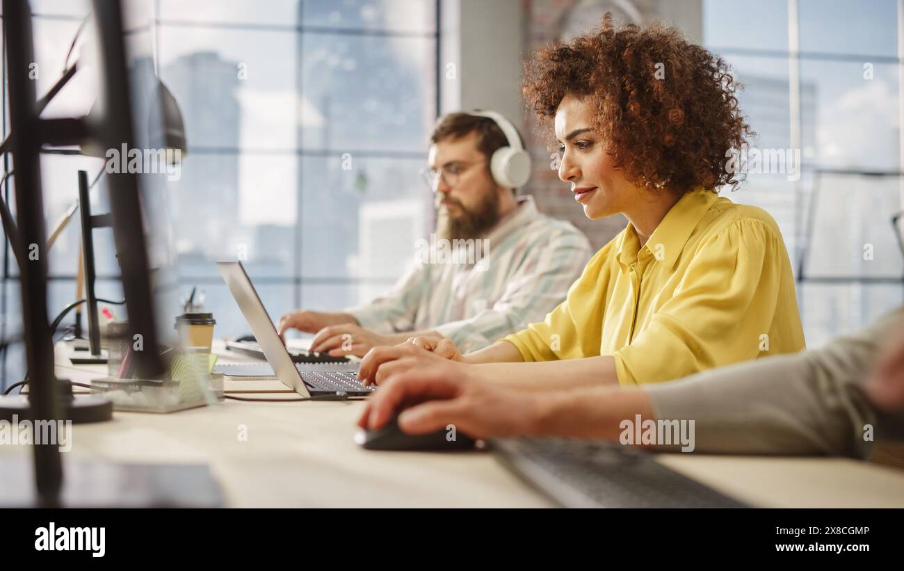 Woman working focused on laptop hi-res stock photography and images - Alamy