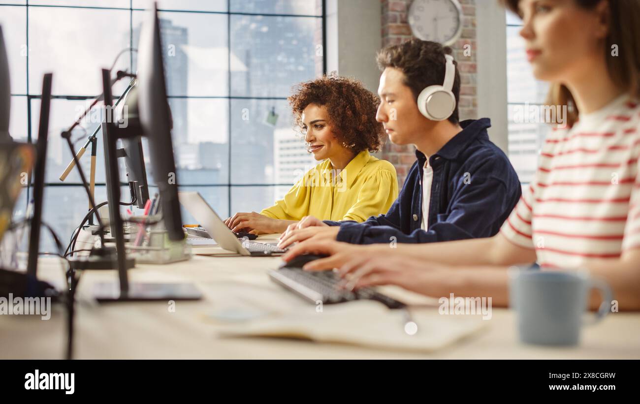 Female employee smiles happily hi-res stock photography and images - Alamy