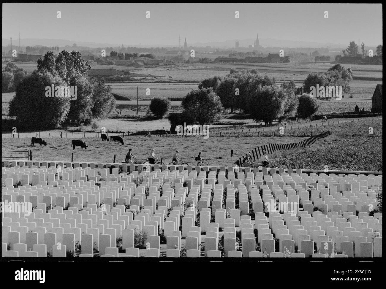 Tyne Cot CWGC Cemetery at Passchendaele, Belgium. Looking across the ...