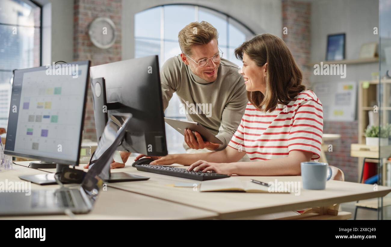 Professional trainer helping two hi-res stock photography and images ...