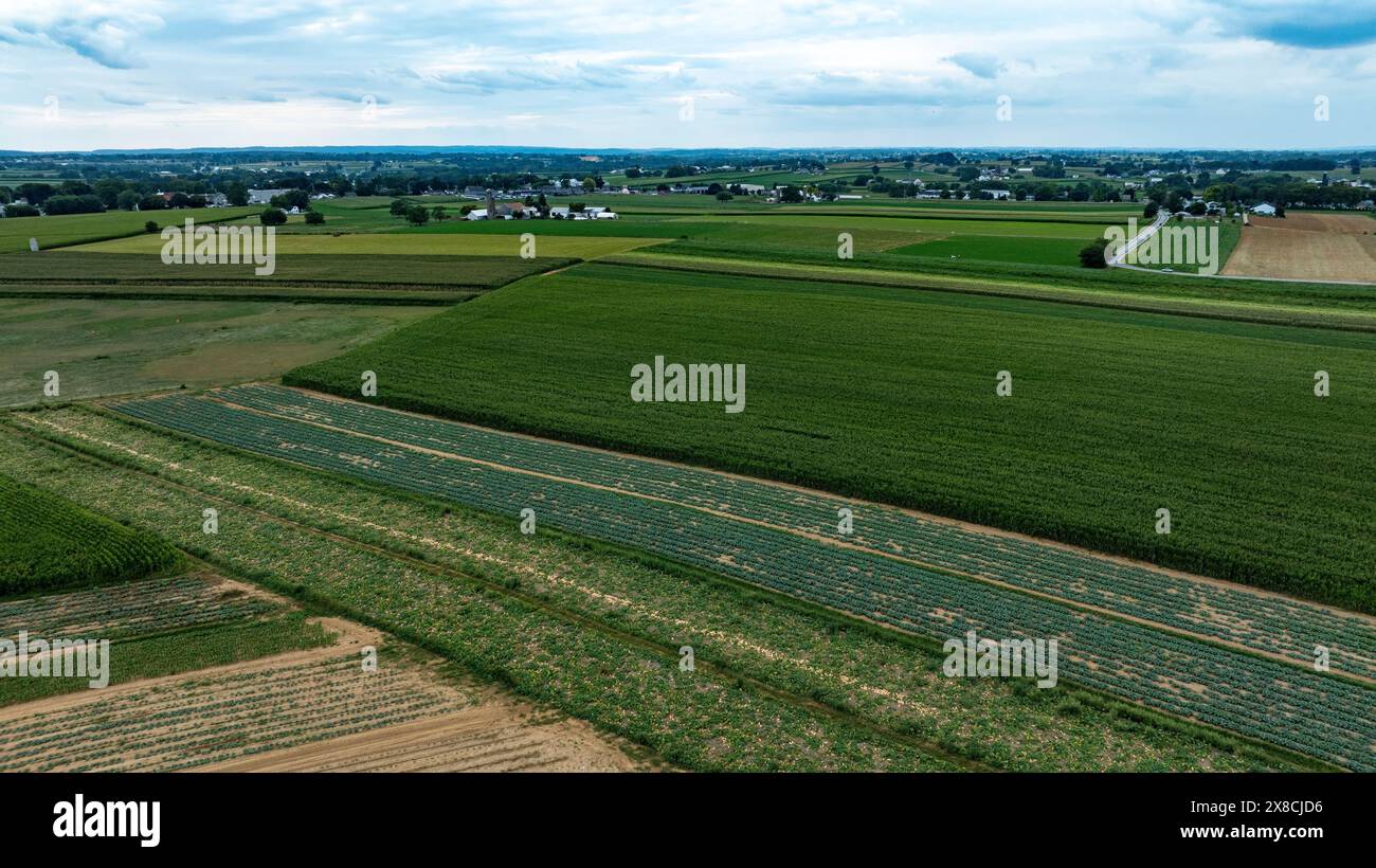 An Aerial View of Farmland and Countryside Stock Photo - Alamy