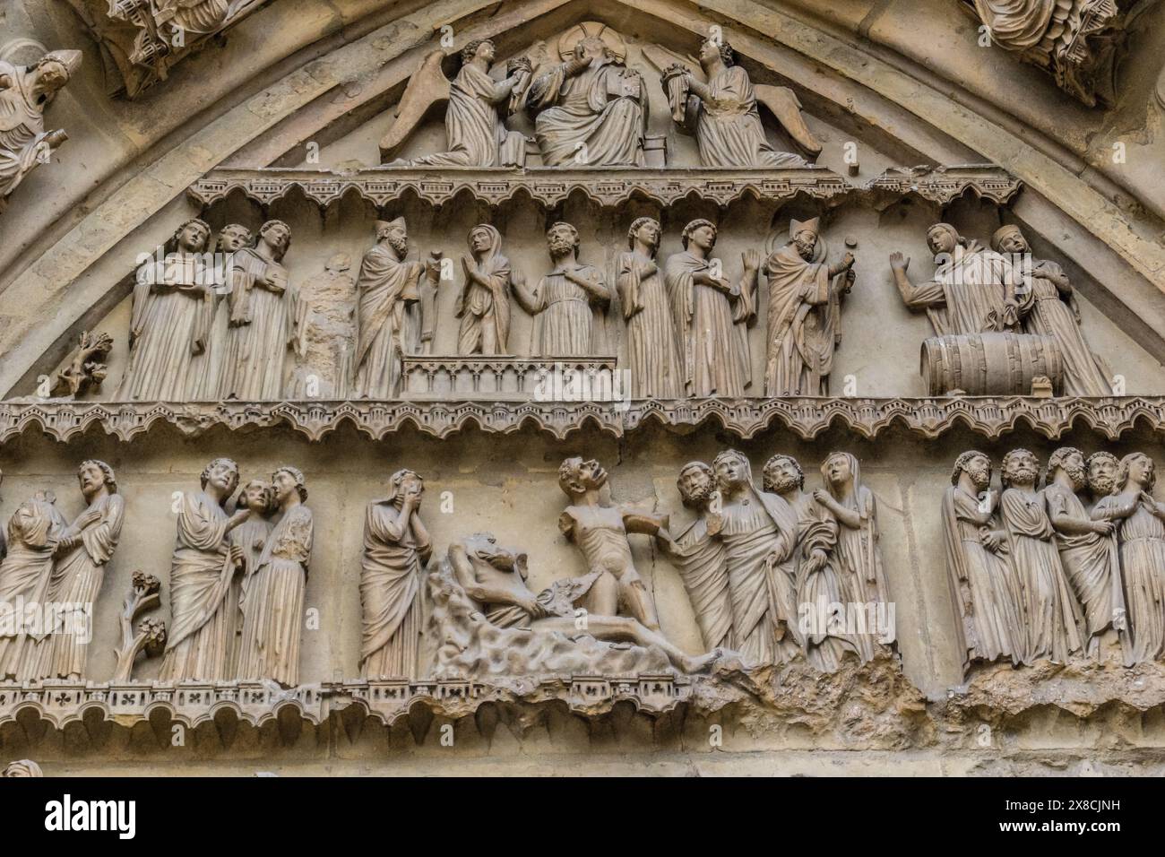Reims, France, May 24, 2024 Exterior facade of the Notre Dame de Reims ...