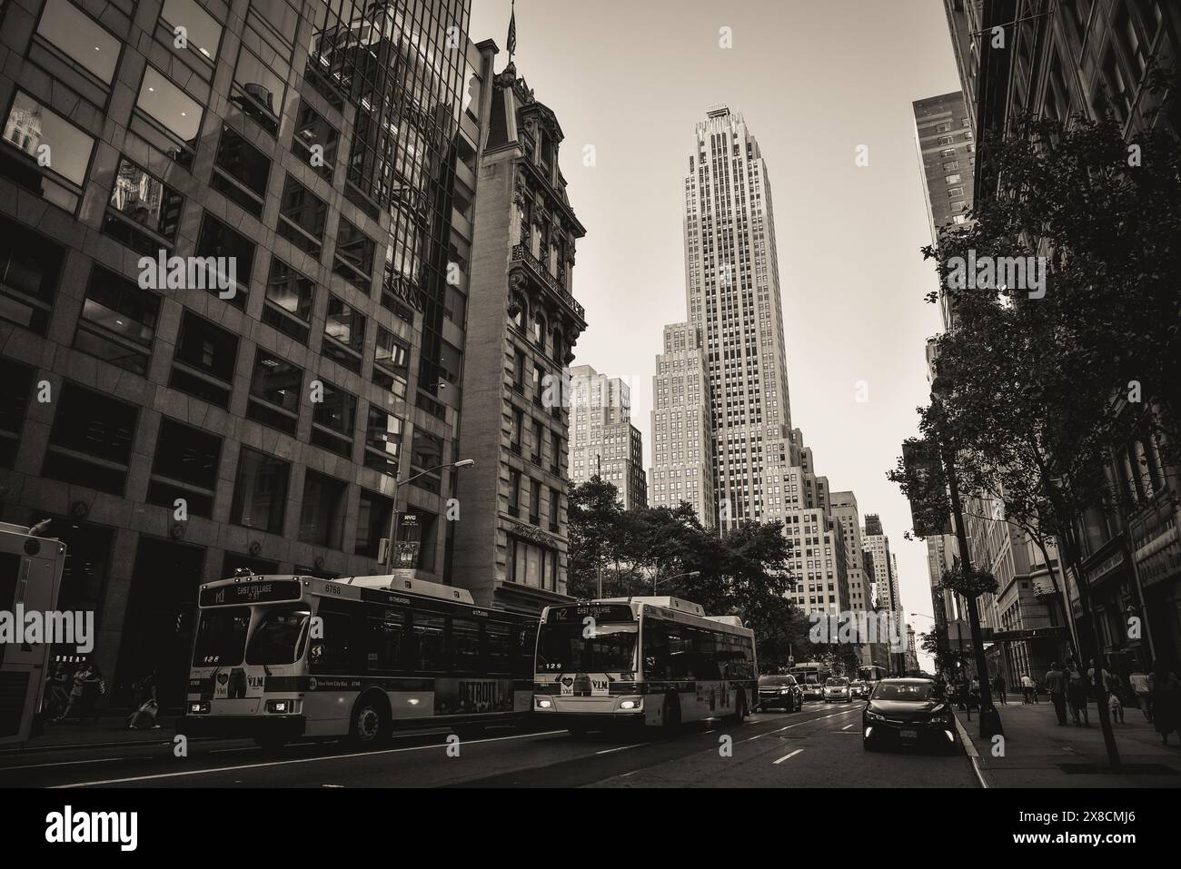 The Bustling Fifth Avenue in Sepia Tones - Manhattan, New York City ...