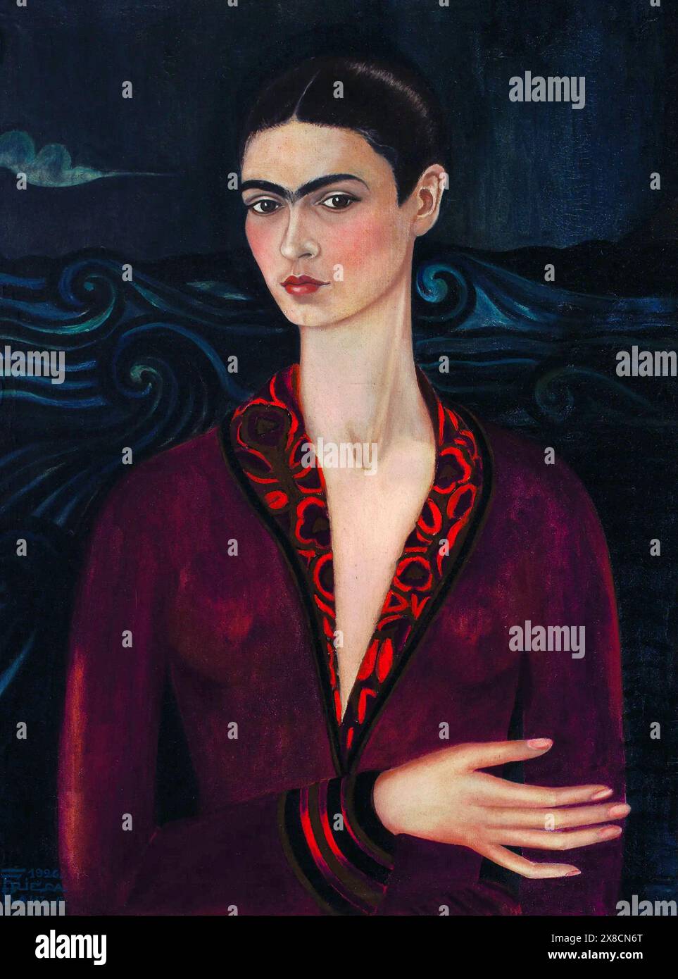 Frida Kahlo. Self-Portrait in a Velvet Dress by the Mexican artist ...
