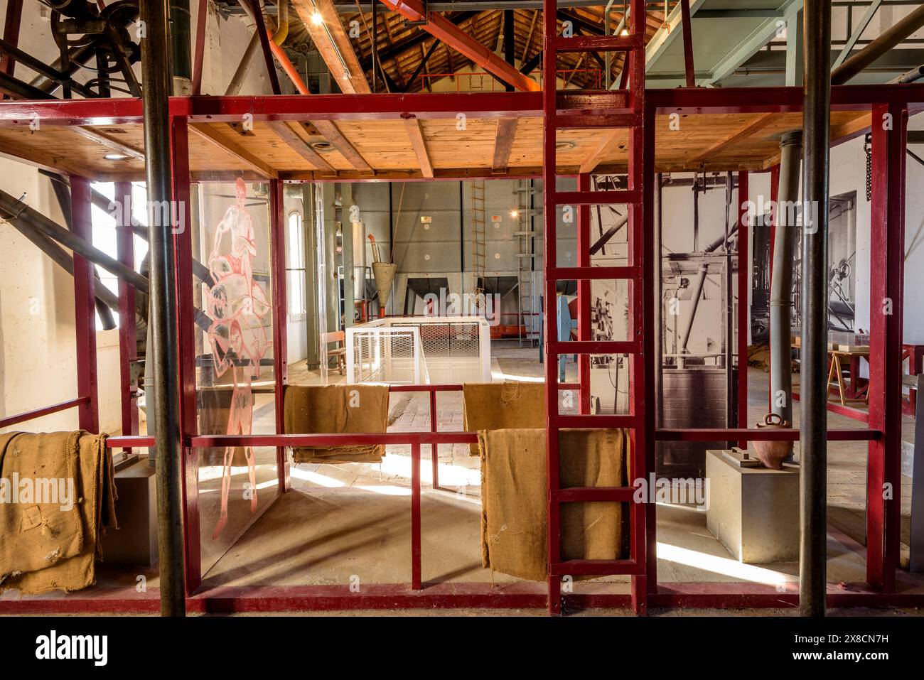 Interior of the Rice Interpretation Center museum, in Camarles ...