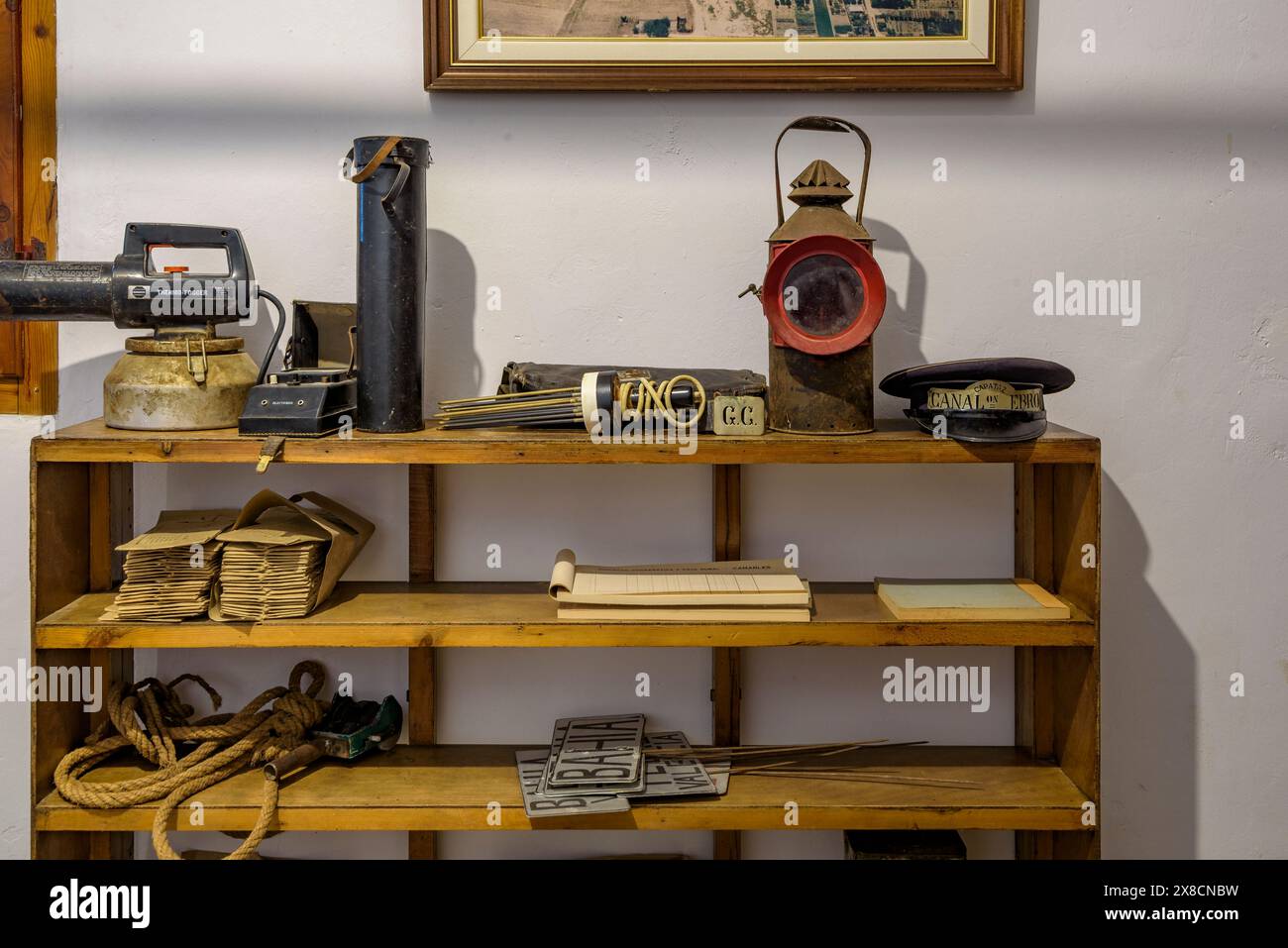 Interior of the Rice Interpretation Center museum, in Camarles ...