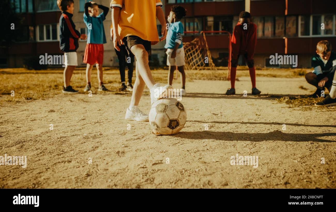 Cute Girl Playing Keepie Uppies with a Soccer Ball Together with ...