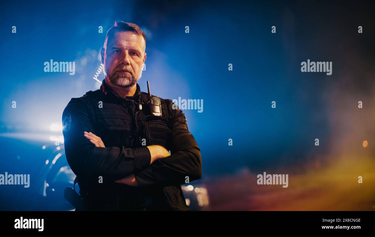 Professional Police Officer with Crossed Arms Looking at the Camera ...