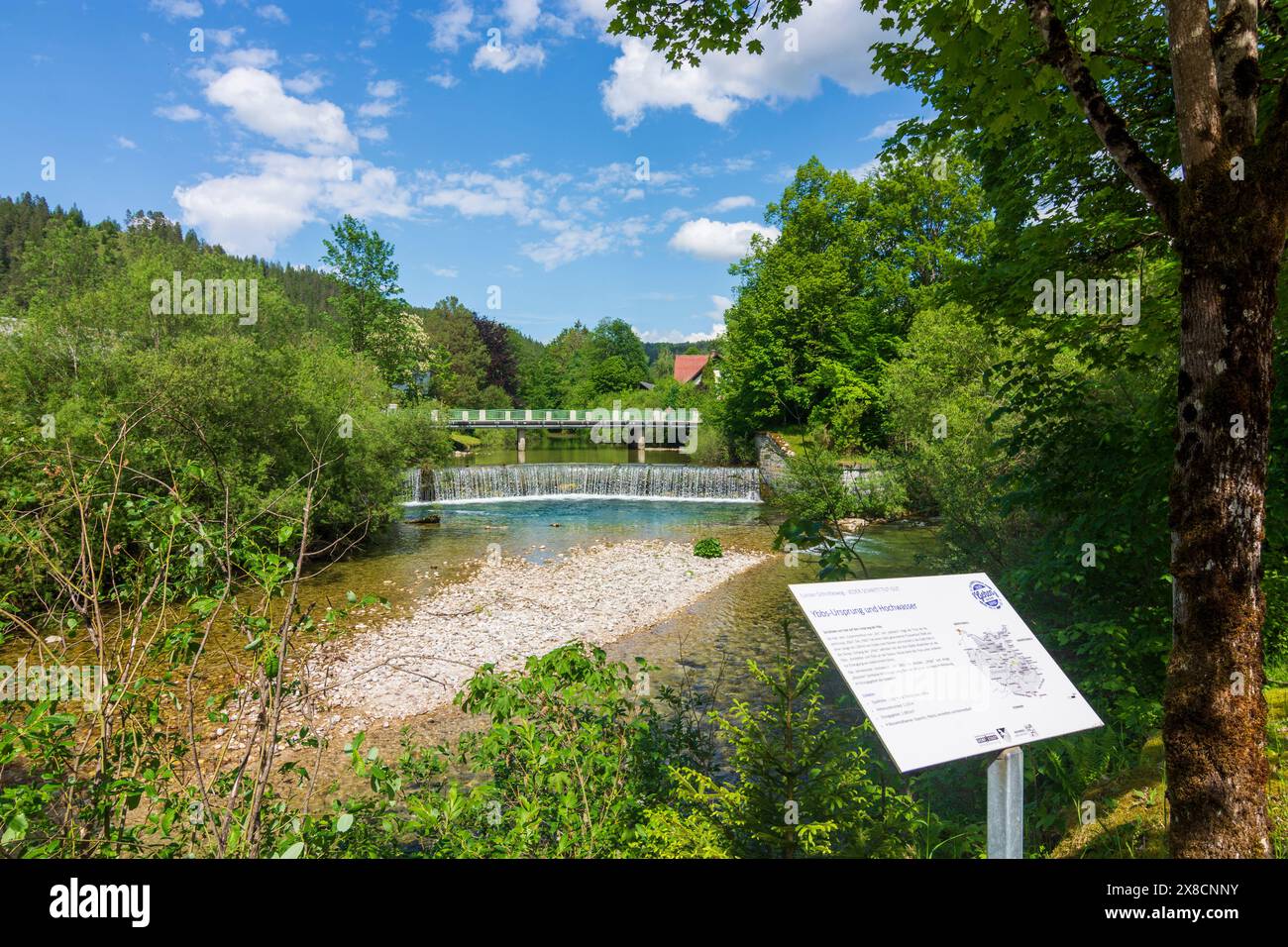 Lunz am See: origin of river Ybbs, confluence of creek Ois and Seebach ...