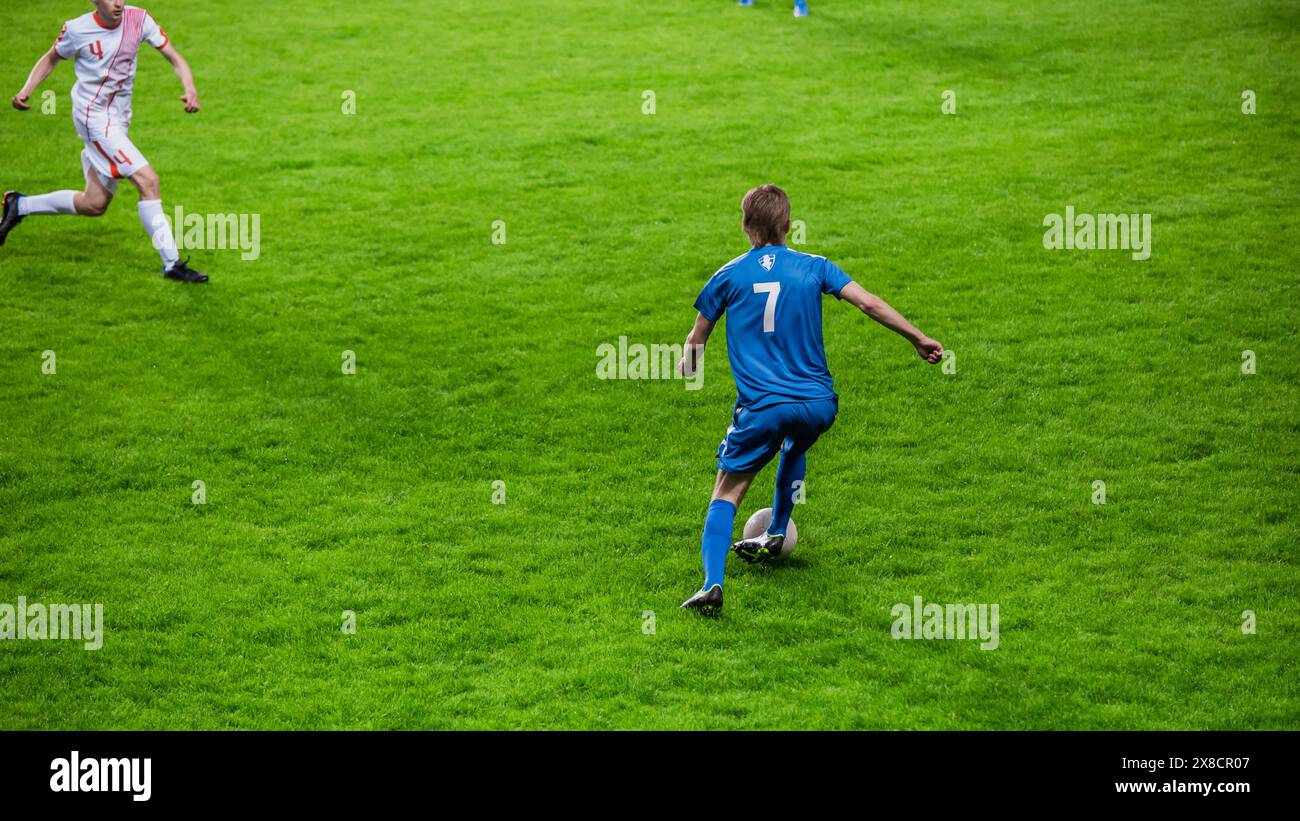 Professional Soccer Football Match Championship: Blue Team Players ...