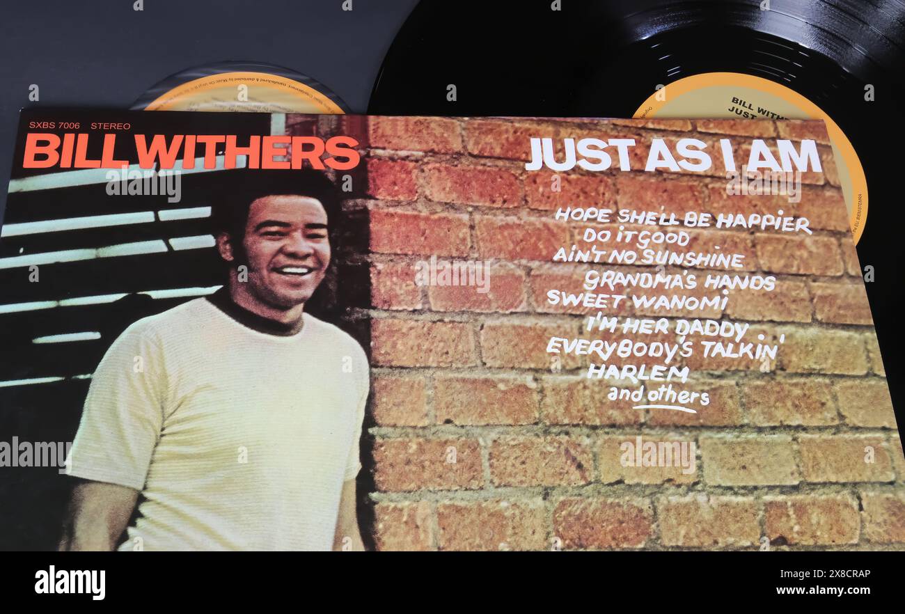Viersen, Germany - May 9. 2024: Closeup of singer Bill Withers vinyl ...