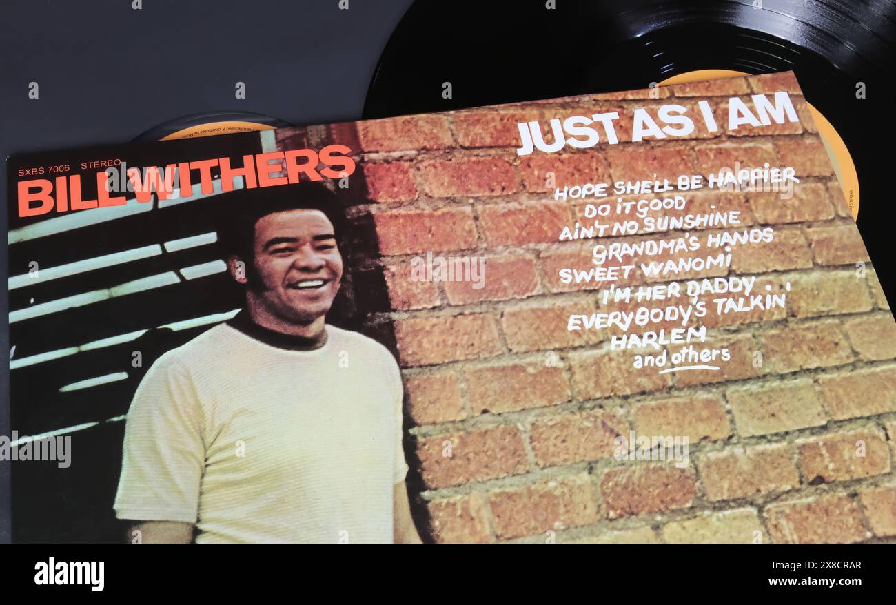 Viersen, Germany - May 9. 2024: Closeup of singer Bill Withers vinyl ...