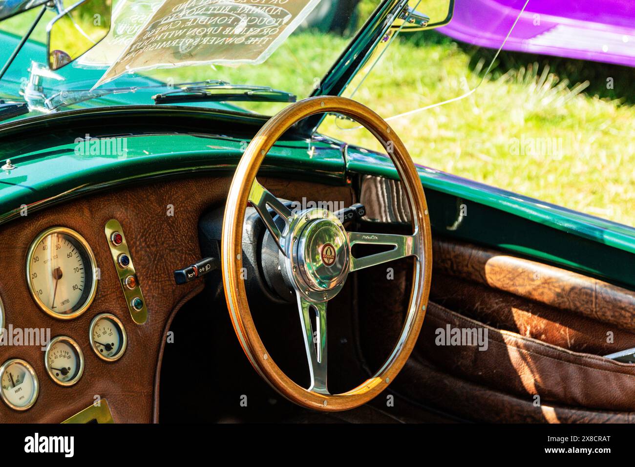AC Cobra steering wheel. Lytham Hall Classic Car Show 2024 Stock Photo ...