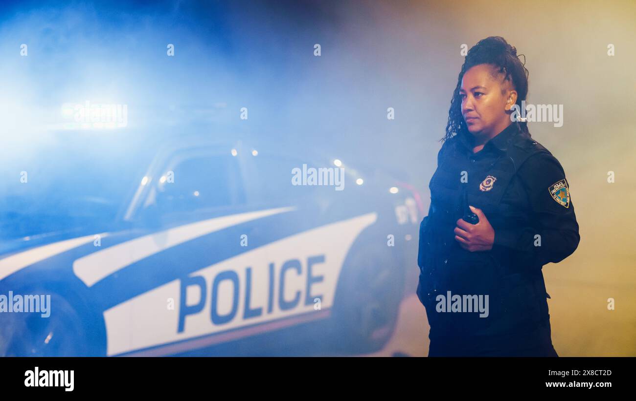 Two Police Officers Catch and Arrest Suspect. Cops Aiming Guns ...